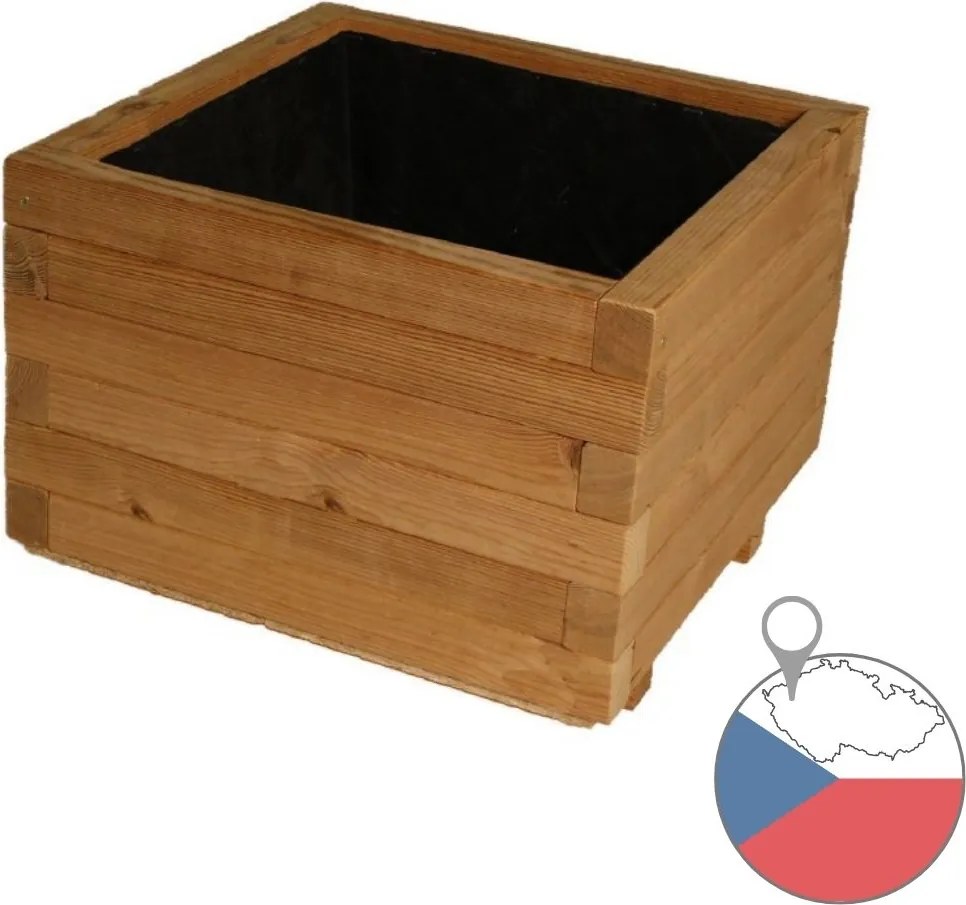 Dřevěný květináč Krušnohorský nábytek Flor THERMOWOOD 1KVT2 42 x 42 x 31 cm borovice přírodní bez nátěru