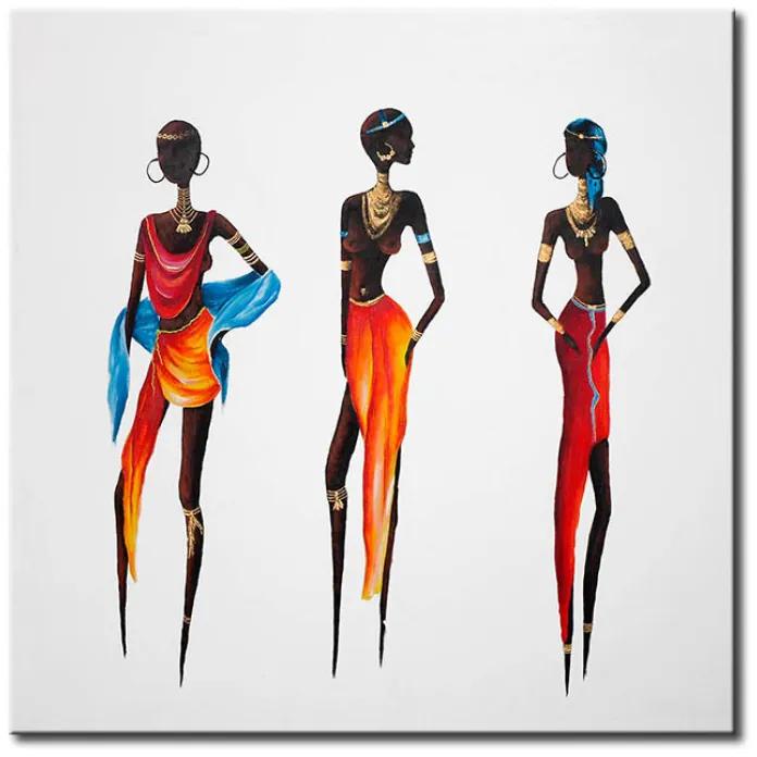 Obraz Africká móda (1dílný) - postavy z Afriky v zdobených oděvech