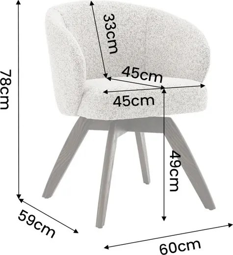 Designová otočná židle Tolinka béžová / hnědá