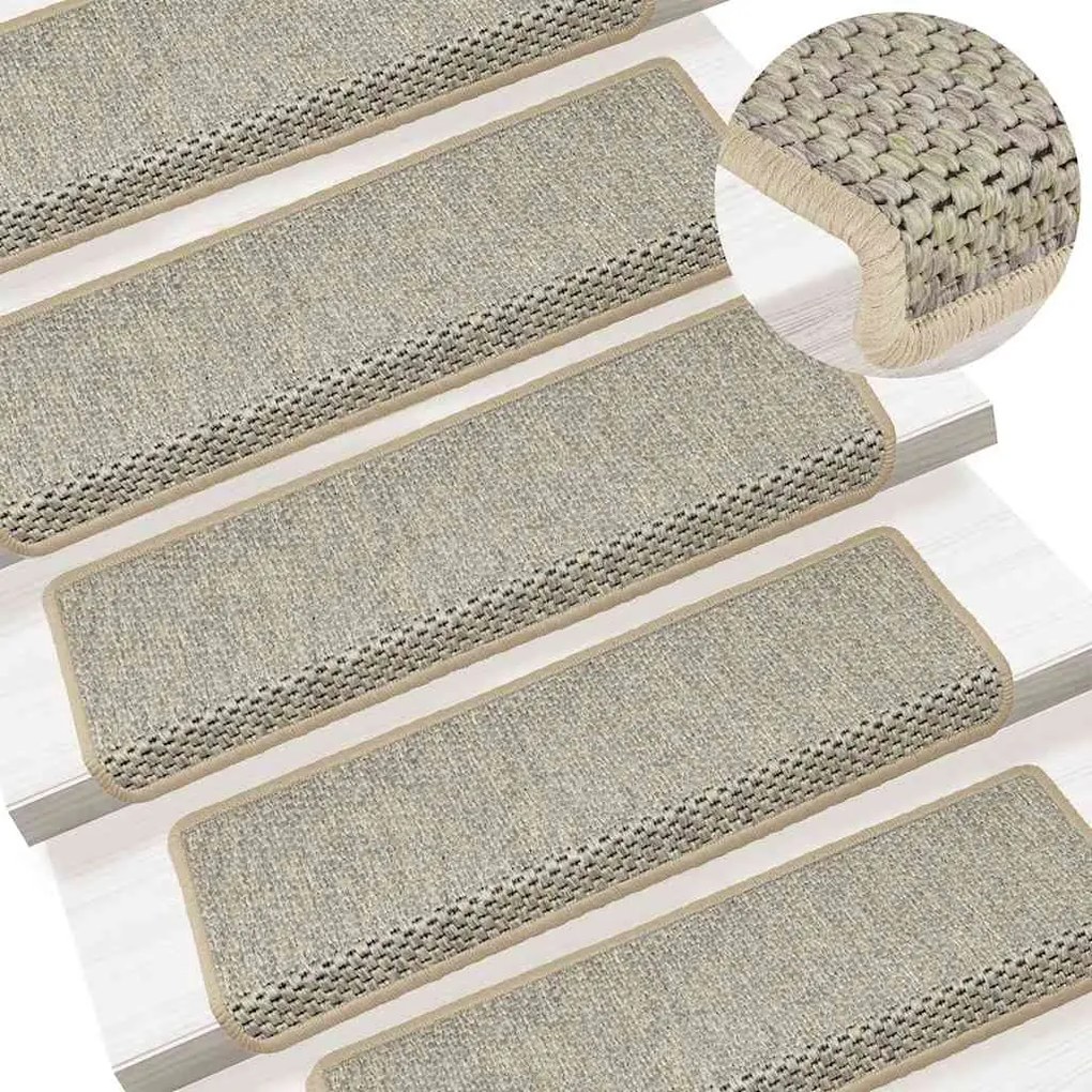 Samolepicí rohože na schody Sisal-Look 30 ks 65x21x4 cm světle zelená 3365887