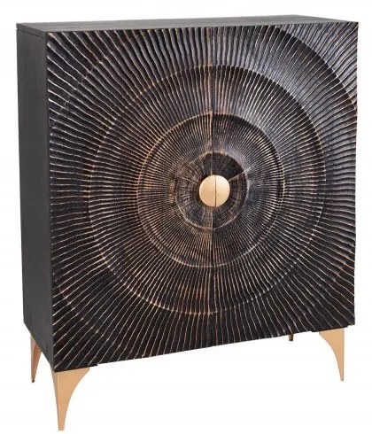 Massive home | Designová vysoká komoda Black Golden Sunset 120cm