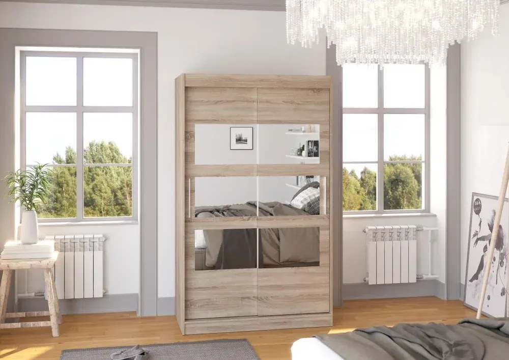 Skříň posuvná se zrcadlem KOLORADO 120 lanýž