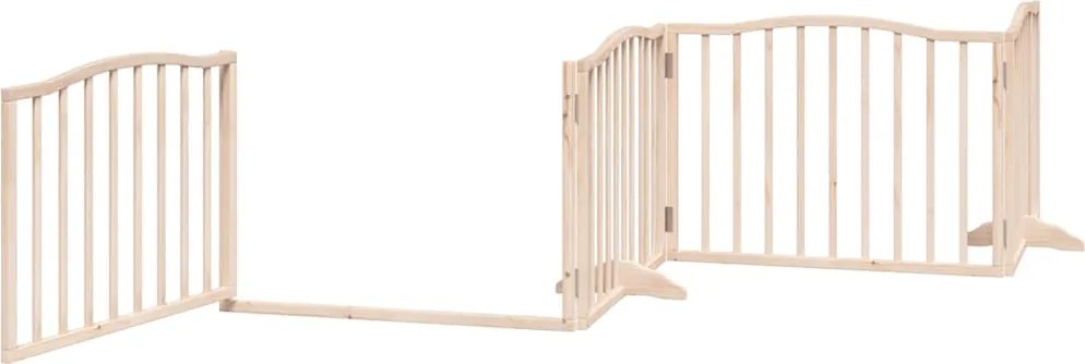 Zábrana pro psy s dvířky skládací 6 panelů 480 cm topol 3155609