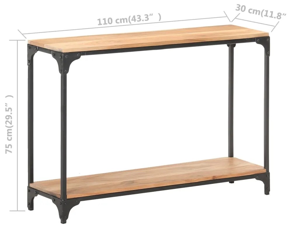 vidaXL Marketos Konzolový stolek 110 x 30 x 75 cm masivní akáciové dřevo
