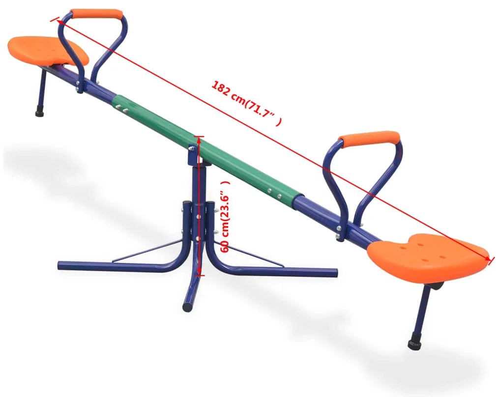 vidaXL Marketos Převažovací houpačka s rotací 360 stupňů oranžová