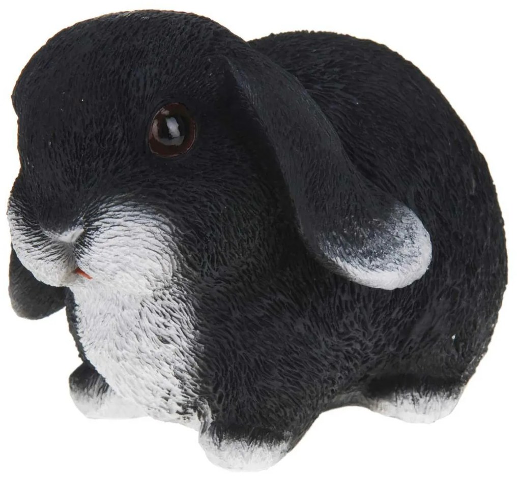 Zahradní figurka z polyresinu Bunny, 16 cm, černá