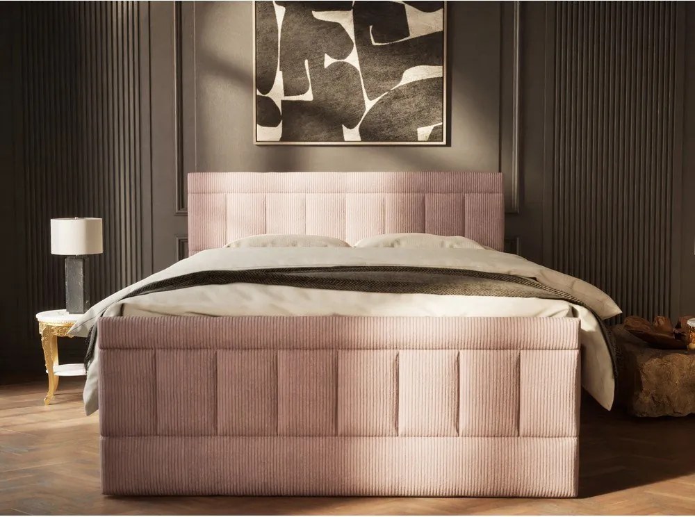Fialová boxspring postel s úložným prostorem 180x200 cm Caya – Maison de Rêve
