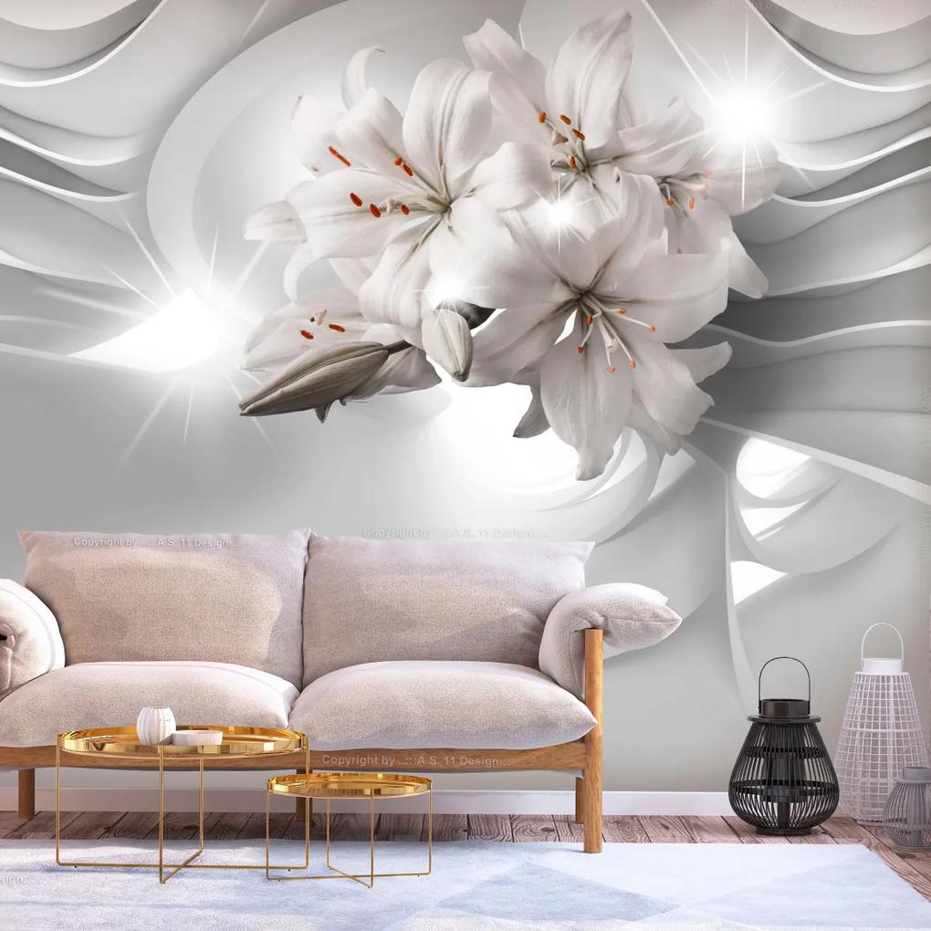 Murando DeLuxe Samolepicí 3D tapeta lilie bílá Velikost (šířka x výška): 343x245 cm