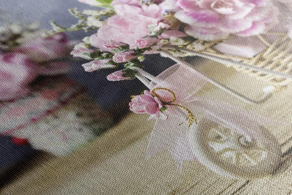Obraz romantický růžový karafiát ve vintage nádechu Varianta: 120x80