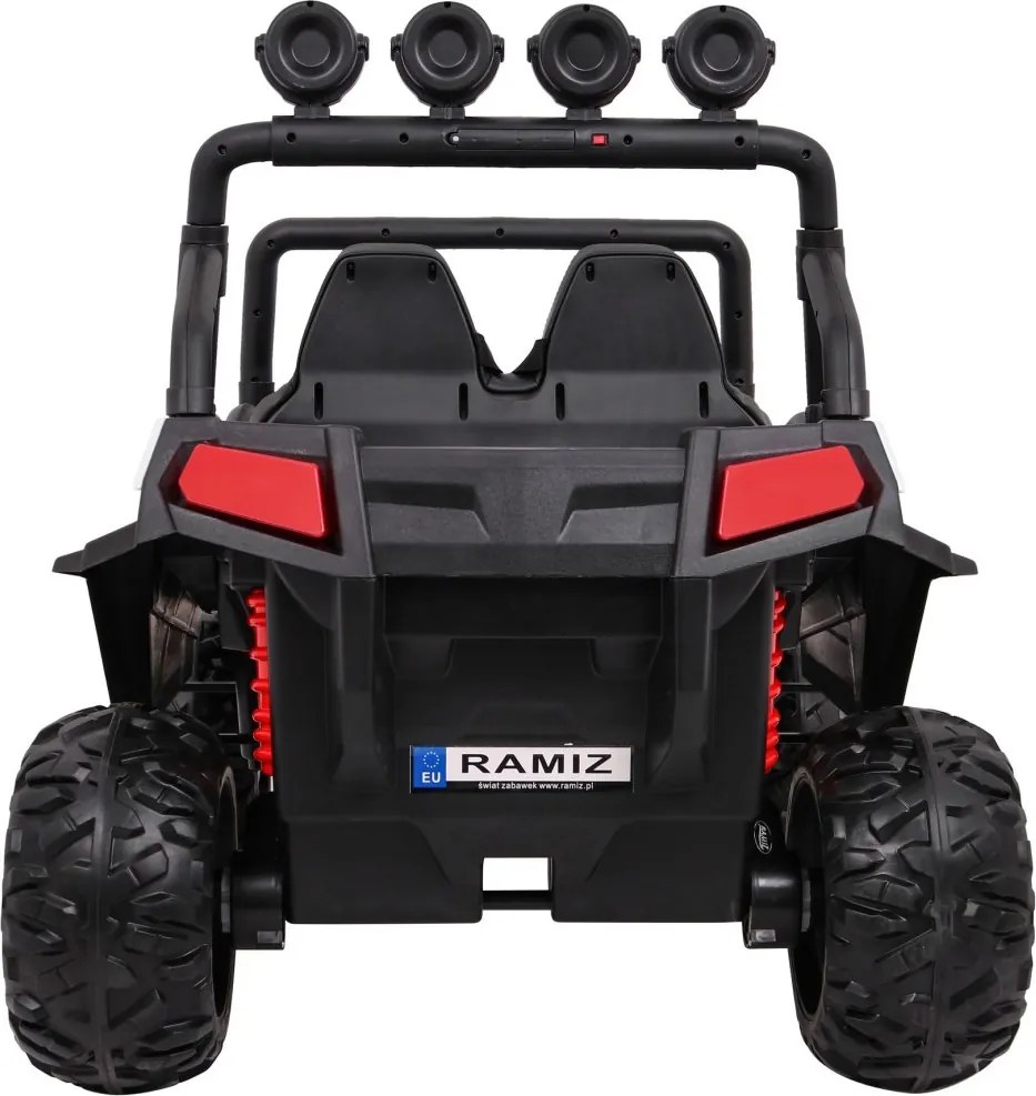 Ramiz Terénní bugina Strong pro děti bílá + pohon 4x4 + dálkové ovládání + nosič zavazadel + rádio MP3 + LED