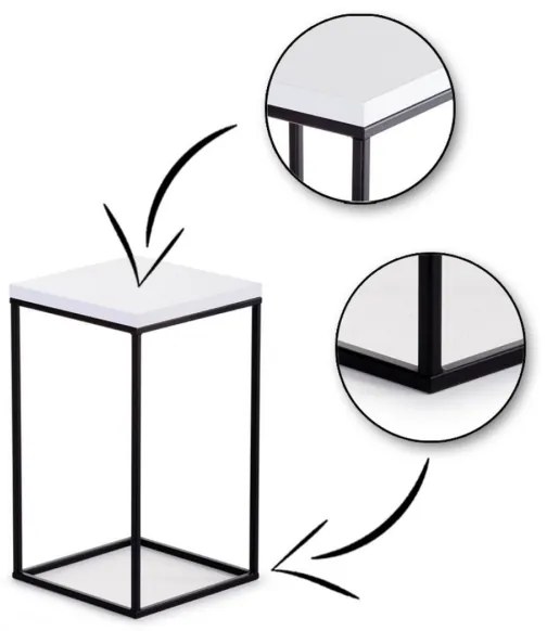 Stojan na květiny BASICLOFT 40x24 bílá/černá