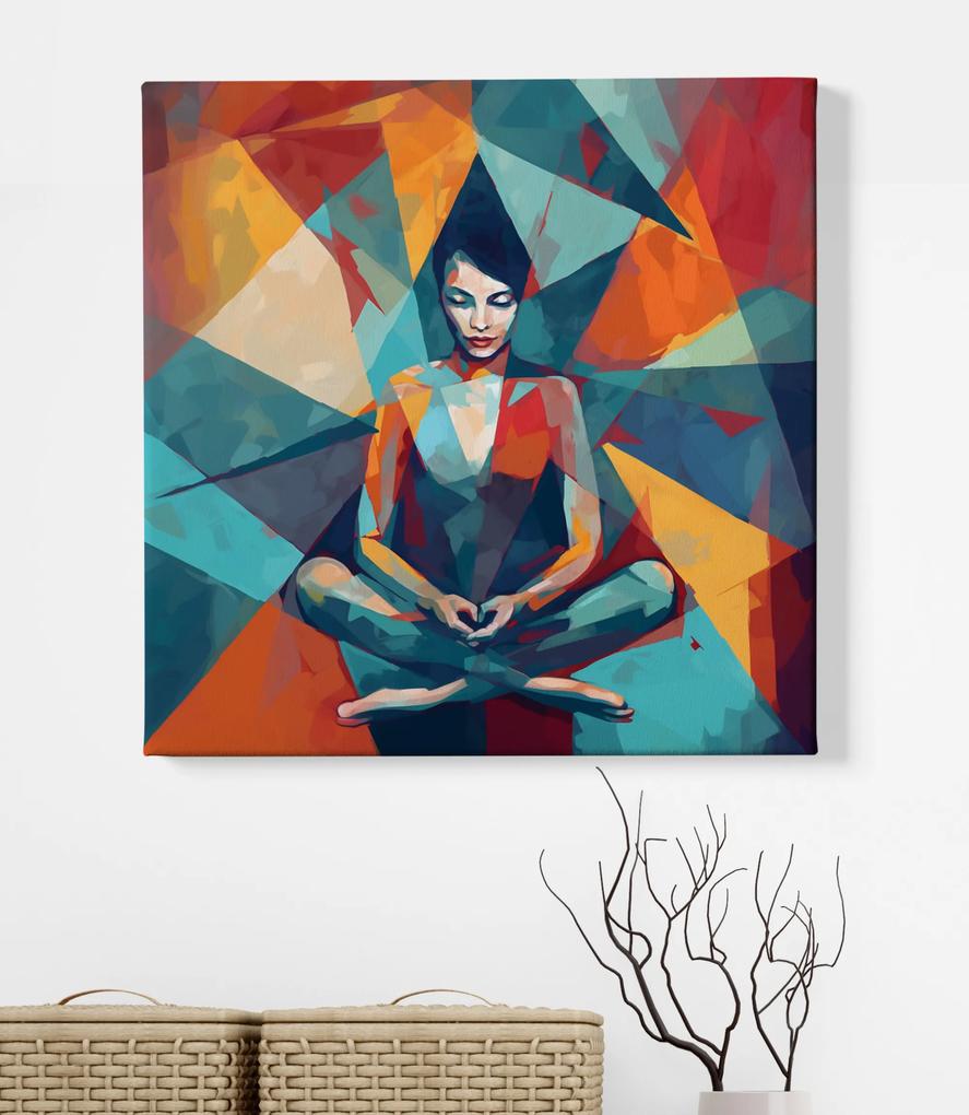 Obraz na plátně - Meditace, abstrakce, žena, ticho v bouři FeelHappy.cz Velikost obrazu: 120 x 120 cm