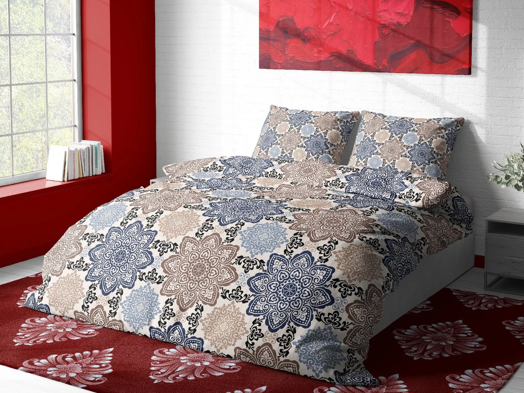 Aaryans flanelové povlečení De Luxe Polly modré 140x200/70x90cm