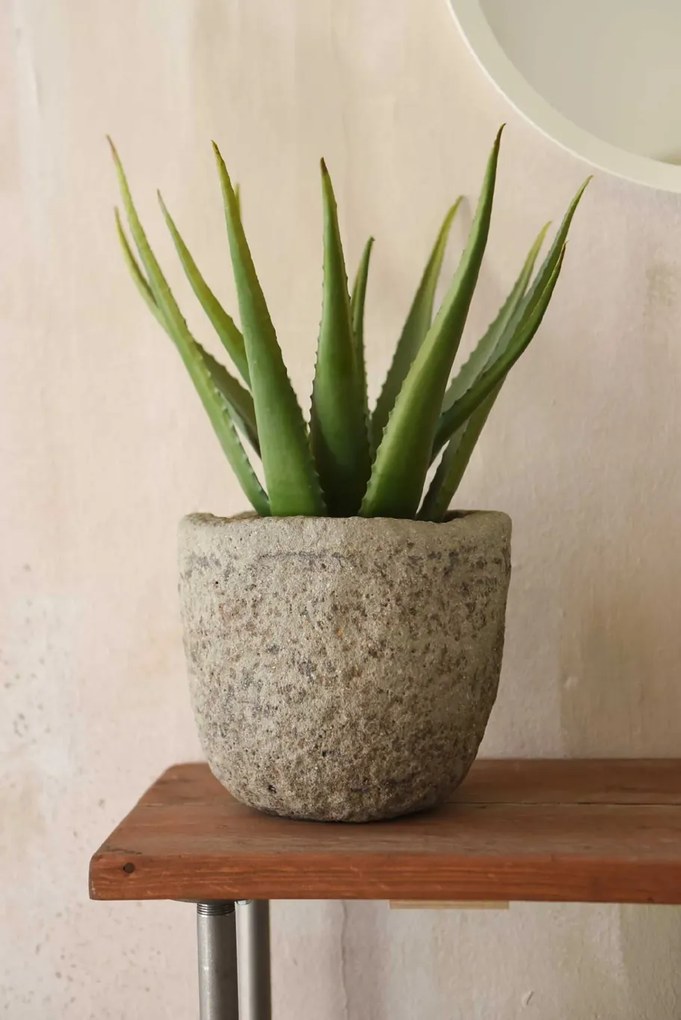 Kulatý květináč LONDA, vláknocement, 35x29 cm, šedý