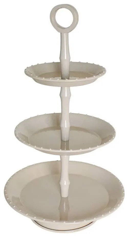 Kovový etažér Cake Stand Beige třípatrový Strömshaga