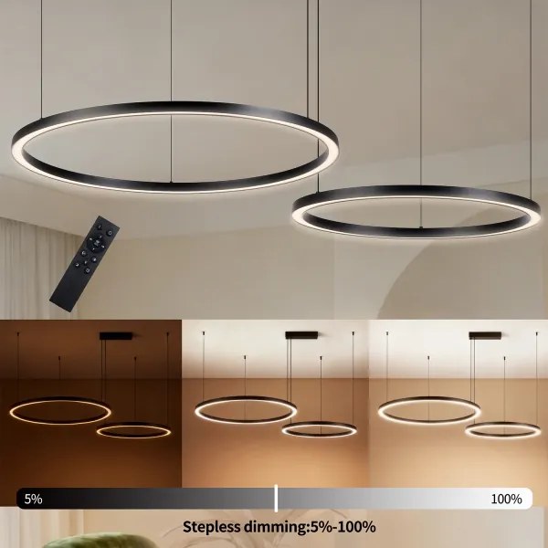 Brilagi - LED Stmívatelný lustr na lanku PORTOFINO LED/98W/230V černá + DO