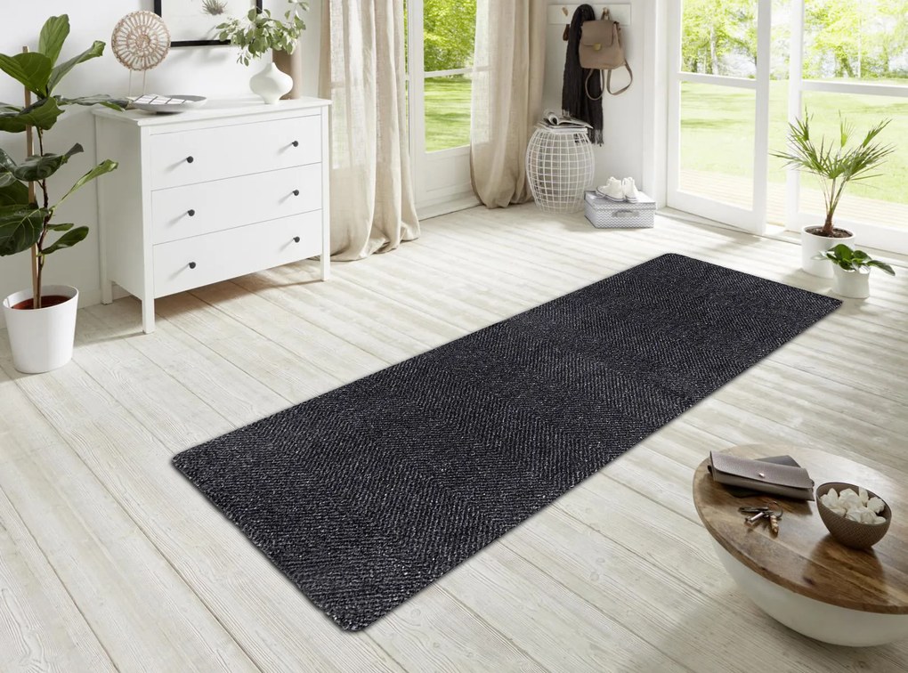 Hanse Home Collection koberce Rohožka Clean & Go 105350 Black Anthracite ROZMĚR: 45x67