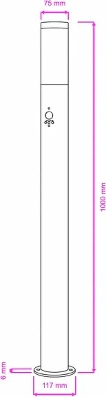 BRILAGI - Venkovní lampa se senzorem ELIA 1xE27/20W/230V IP44 100 cm chrom