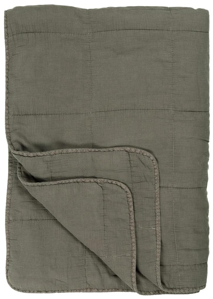 IB LAURSEN Bavlněný přehoz Soil 130x180 cm, šedá barva, textil