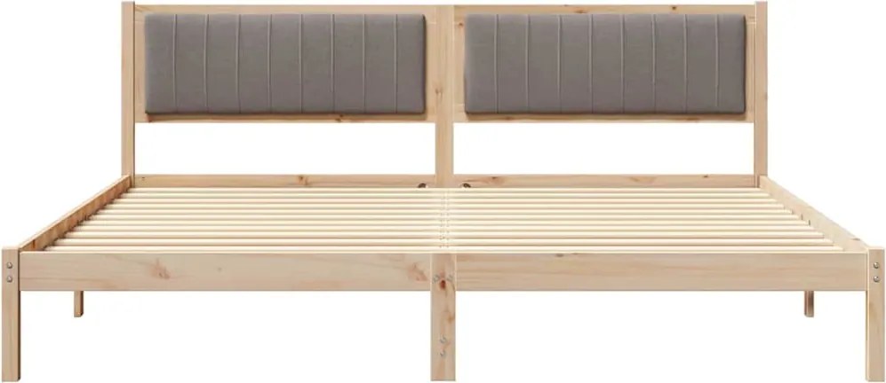 Rám postele s čelo Taupe 200 x 200 cm Masivní borové dřevo 3394241