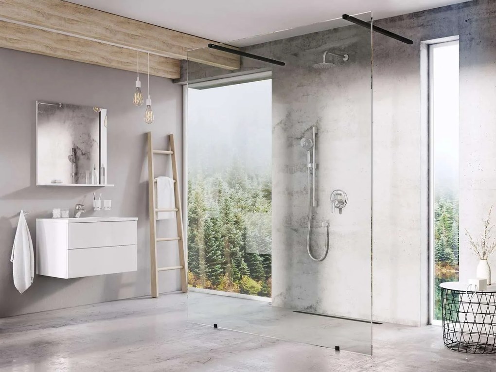 Ravak Walk-In - Sprchová stěna Walk-In Free Set 120, 120x200 cm, černá/čiré sklo GW9FG030SZ1