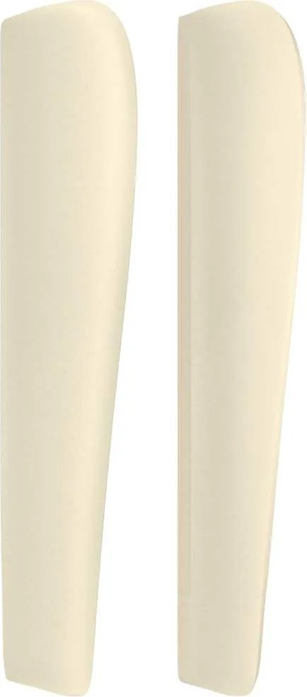 Čelo postele typu ušák krémové 203 x 23 x 118/128 cm umělá kůže 3118066