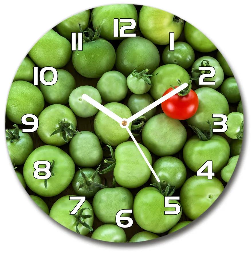 Wallmuralia Skleněné hodiny kulaté Zralé rajče fi 30 cm