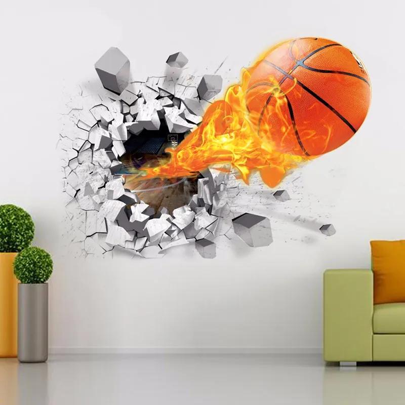 Živá Zeď Samolepka na zeď Basketbalový míč