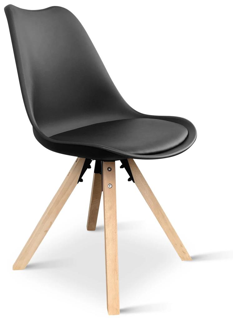 Dřevěný jídelní set ZAHA bílý + 6x židle Gina černá