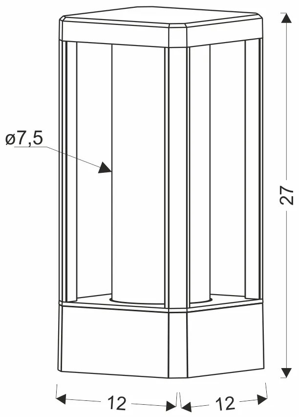 Černé fasádní svítidlo Cissus pro žárovku E27 IP54  - Candellux