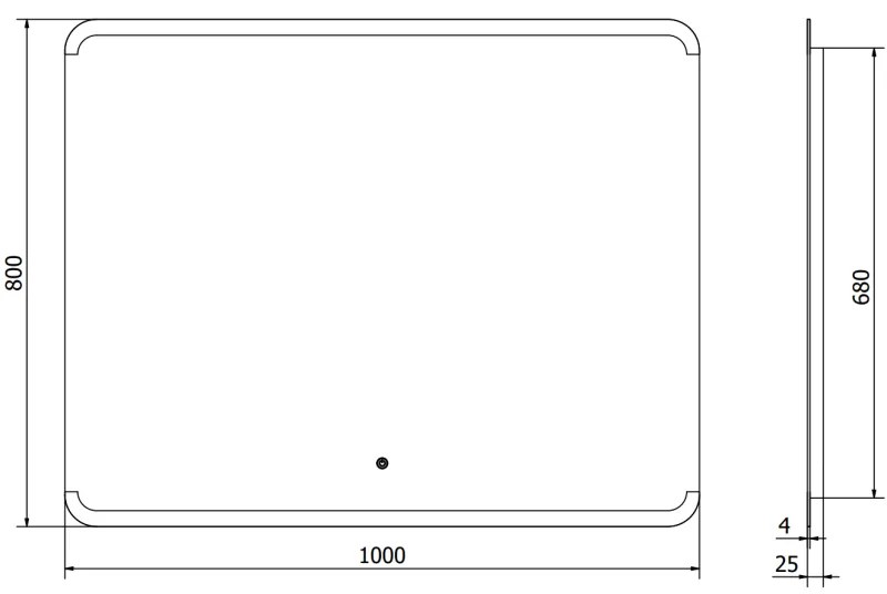 Mexen Nida, LED koupelnové zrcadlo s podsvícením 100x80 cm, 6000K, ochrana proti zamlžování, 9806-100-080-611-00