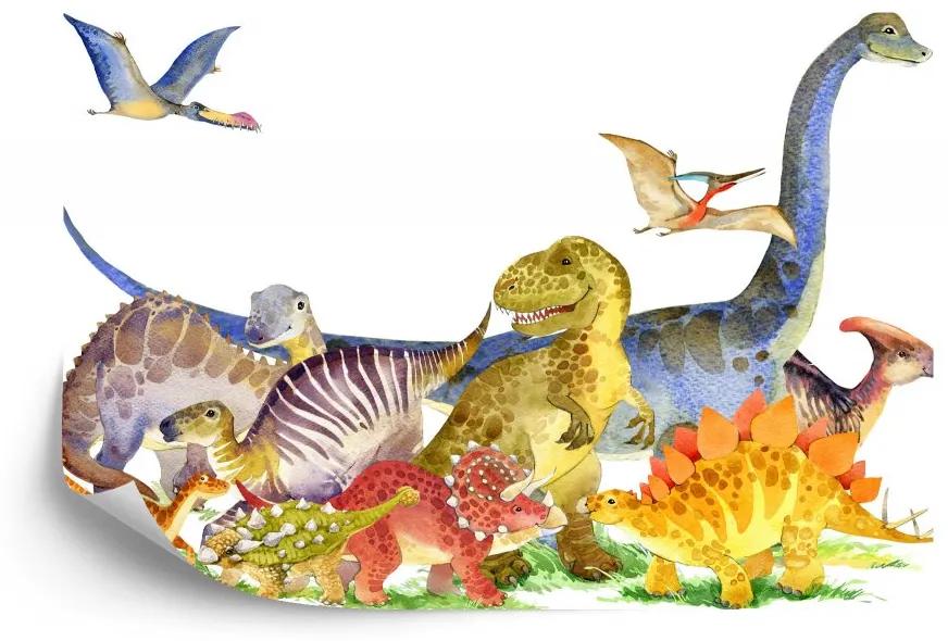 Fototapeta Dinosauři Malovaní Akvarelem Vliesová tapeta 104x70.5