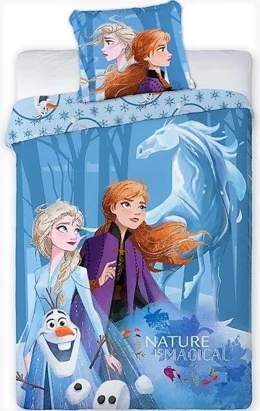 Povlečení bavlna Frozen Anna a Elsa 140x200+70x90 cm