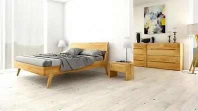 Postel dvoulůžko Postelia LAGO Buk 160x200 - dřevěná designová postel z masivu