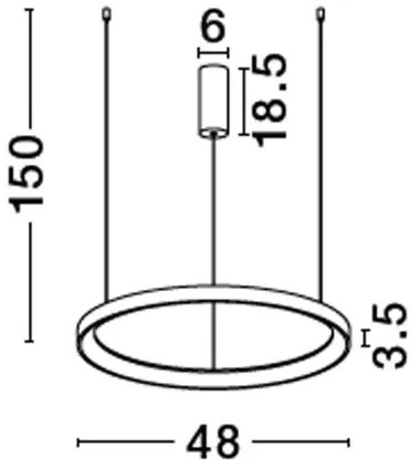 Moderní LED lustr Pertino 48 2700K bílé