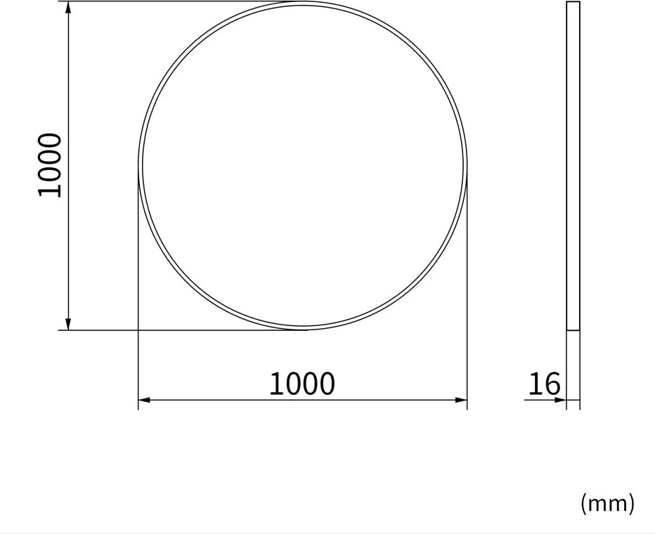 Erga Round, kulaté zrcadlo 100cm, zlatý rám, ERG-V01-ROUND-1010-GD