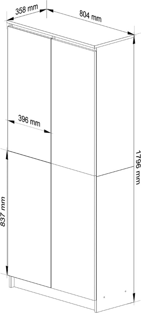 Skříň Rexa III 80 cm dub sonoma