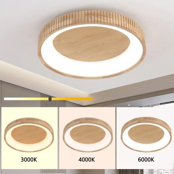 Brilagi - LED Stropní svítidlo FALCON WOOD MODERN LED/40W/230V pr. 60 cm dřevo