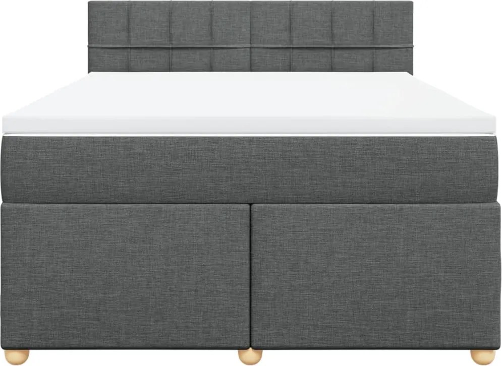 Box spring postel s matrací tmavě šedá 140x200 cm textil 3289004