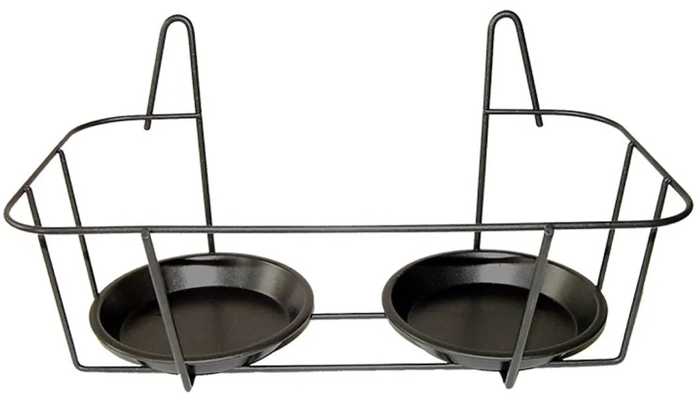 ZÁVĚSNÝ DRŽÁK NA KVĚTINÁČ SIMPLY DOUBLE 34X19 CM ČERNÁ