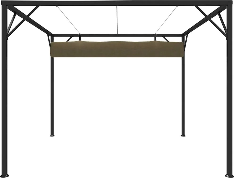 Zahradní altán se zatahovací střechou 3 x 3 m taupe 180 g/m² 312220