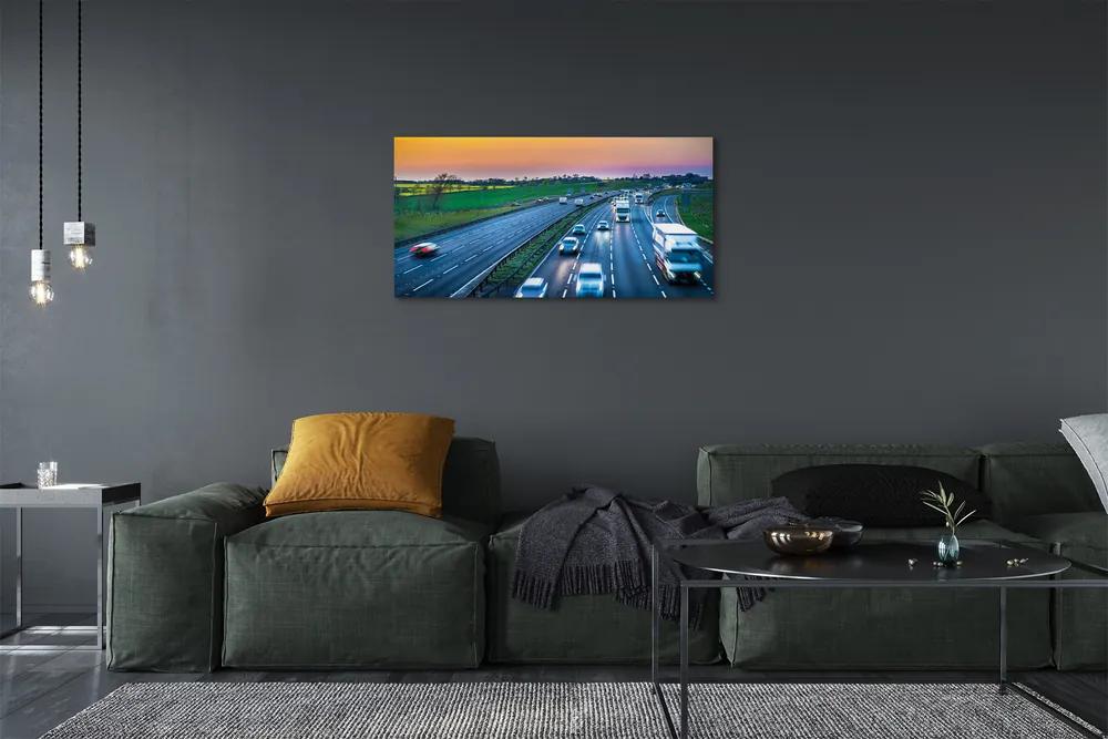 Obrazy na plátně Car silnice nebe 120x60 cm