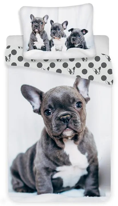 Jerry Fabrics Povlečení fototisk pes-Bulldog 140x200, 70x90 cm