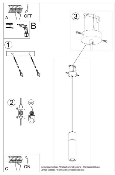 Sollux SL.0965 - Lustr na lanku ZANE 1xGU10/40W/230V beton/dřevo