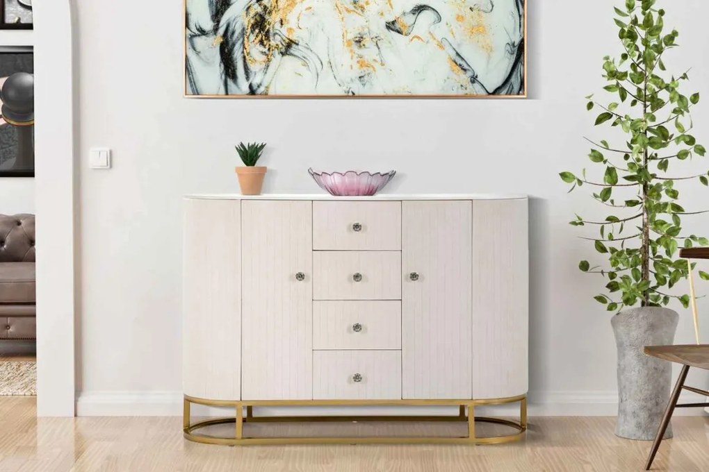 Designová komoda Hadassah 120 cm krémová