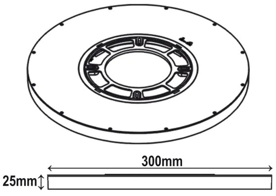 Top Light - LED Stropní svítidlo REVIT LED/24W/230V pr. 30 cm černá