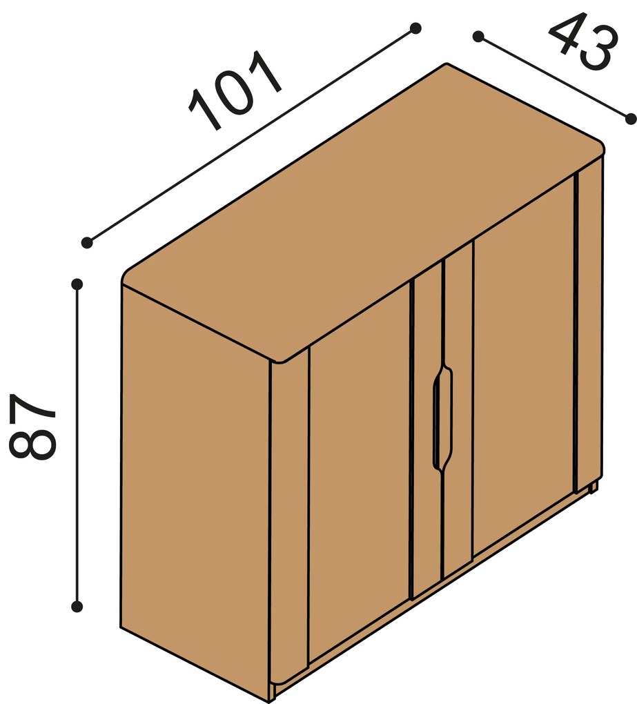 Komoda JELÍNEK FLABO 2DD4 Materiál: Dub, Moření: Přírodní