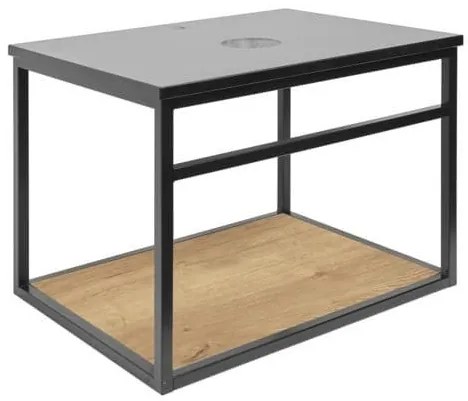 Koupelnová skříňka s žulovou krycí deskou Naturel Industrial 59x45x45 cm černá mat KONZOLEUM60DZ