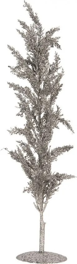 Vánoční dekorace stříbrný stromek - 12*12*60 cm