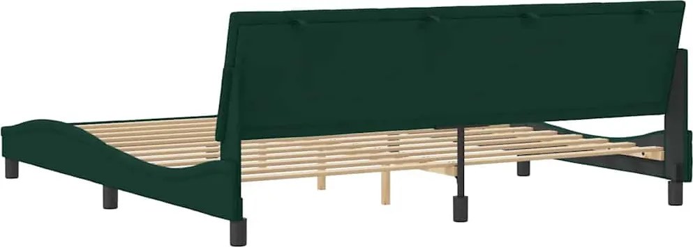 Rám postele bez matrace Hanko tmavě zelená 200 x 200 cm samet 3207870